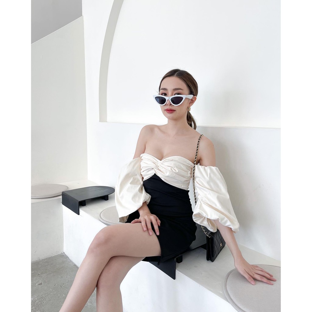 CHERLYNE เดรสทูโทน รุ่น LUNA | Lazada.co.th