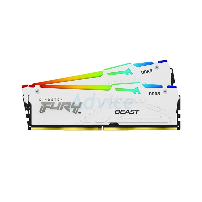 RAM DDR5(5600) 32GB (16GBX2) KINGSTON FURY BEAST RGB WHITE (KF556C40BWAK2-32) - A0150799 ...