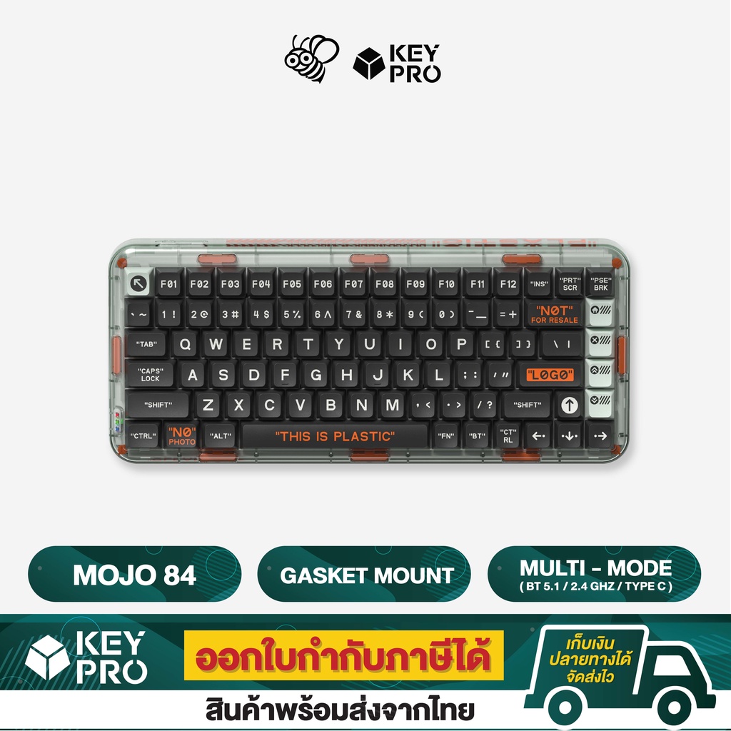 คีย์บอร์ด Melgeek MOJO84 Plastic ขนาด 75% Hotswap 2.4gHz Bluetooth RGB ...