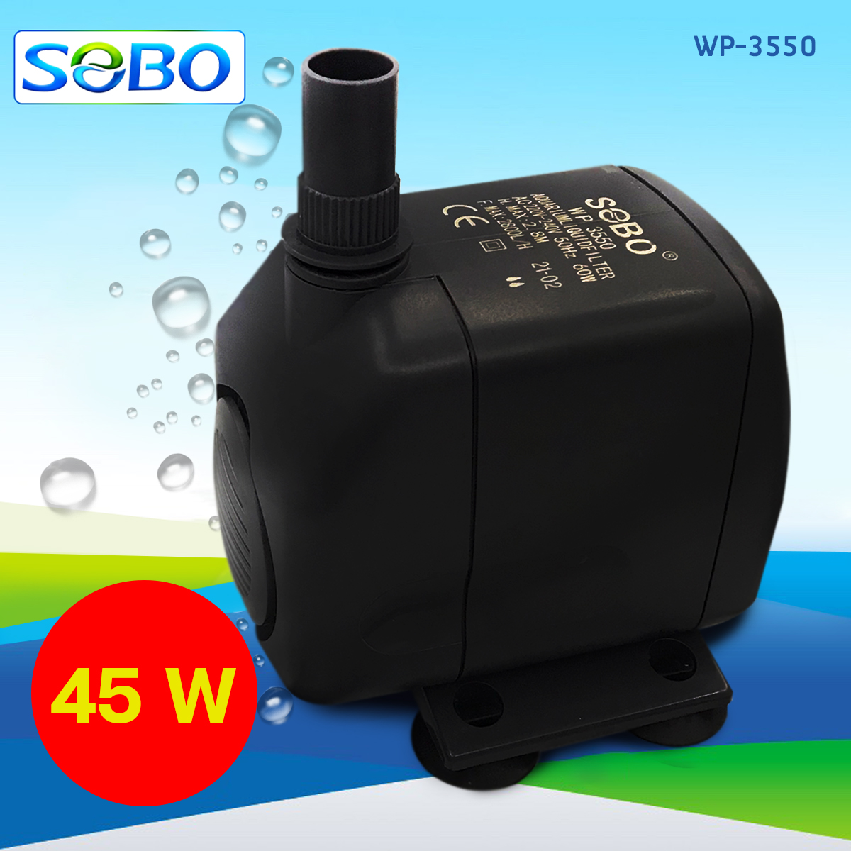 SOBO WP-100D ปั๊มน้ำตู้ปลา บ่อปลา กำลังไฟ 7w 560ลิตร/1ช.ม. WP100D ปั้ม ...