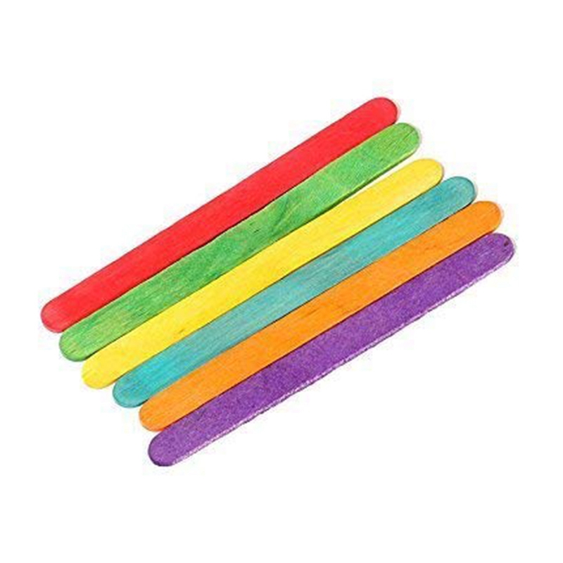 100Pcs Colored Wooden Craft Sticks Art Natural Wood Craft Sticks Great ...