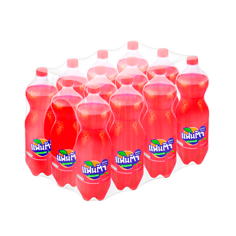แฟนต้า น้ำอัดลม น้ำแดง 1.5 ลิตร 12 ขวด Fanta Soft Drink Strawberry (Red ...