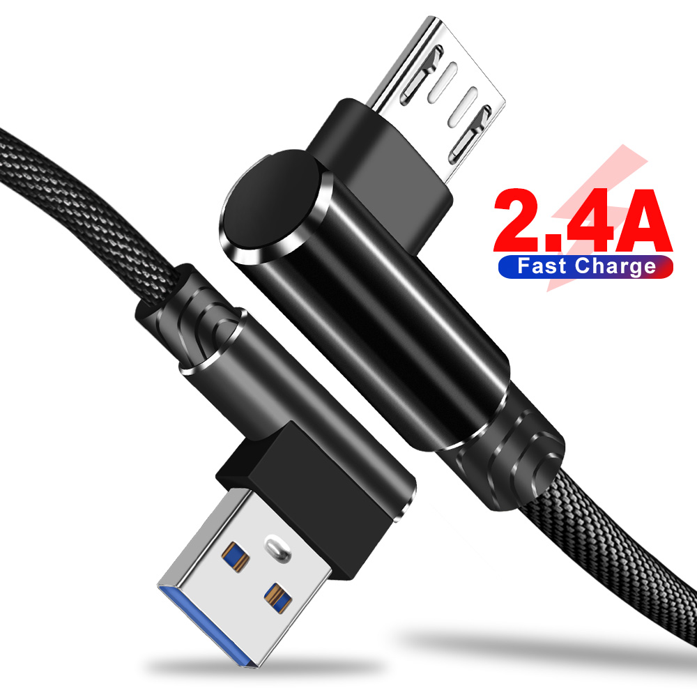 สายชาร์จ Micro USB Android 【ยาว2เมตร/3เมตร】สายชาร์จแบบ90 องศา Quick ...