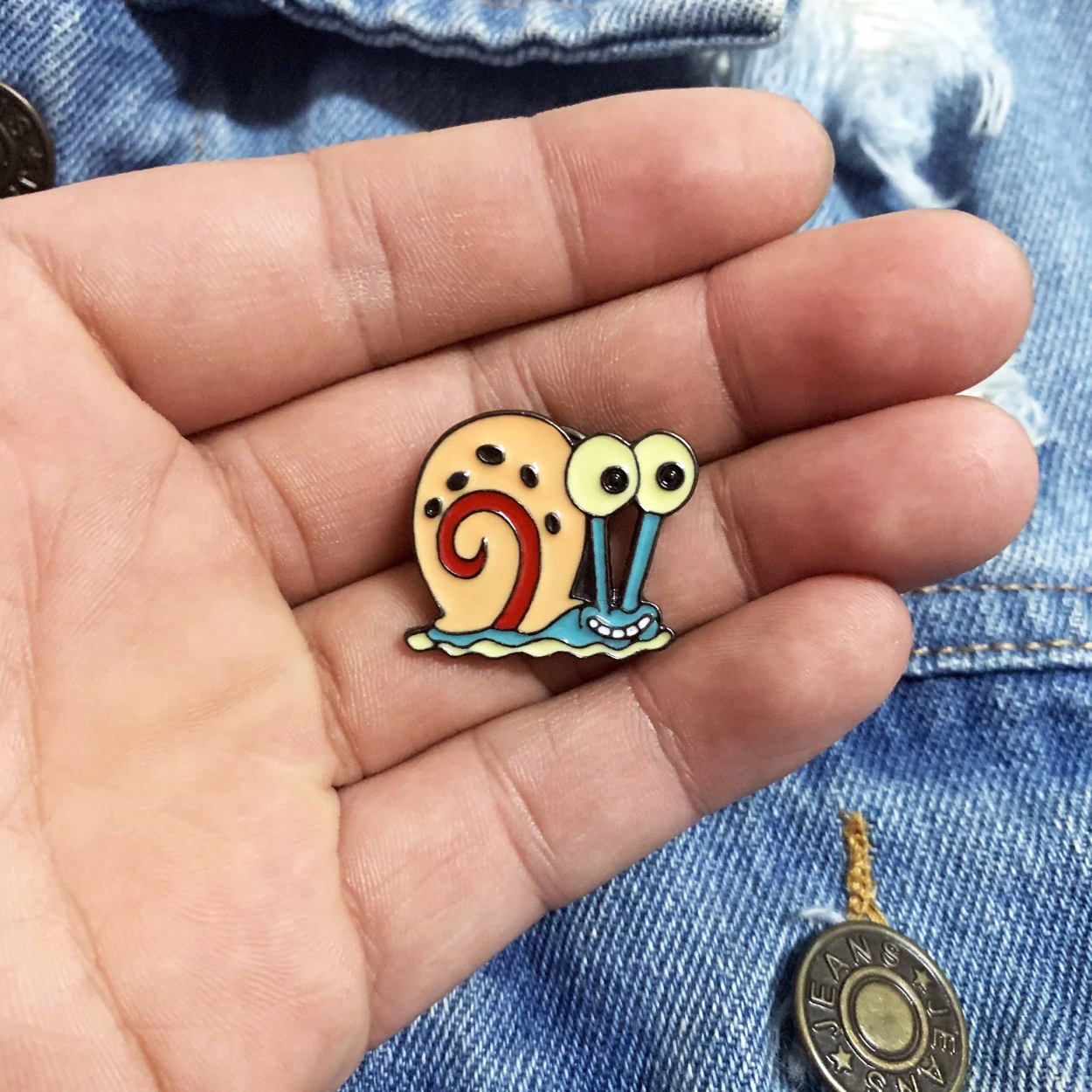 Cute Enamel Pins Cartoon Snail Brooches Shirt Lapel Bag Cute Animal ...