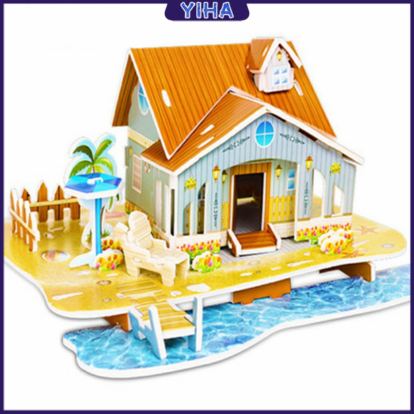 Yiha โมเดลบ้าน โมเดลร้านค้า งานประกอบ 3 จิ๊กซอว์กระดาษ เกมสมอง ของเล่น ...