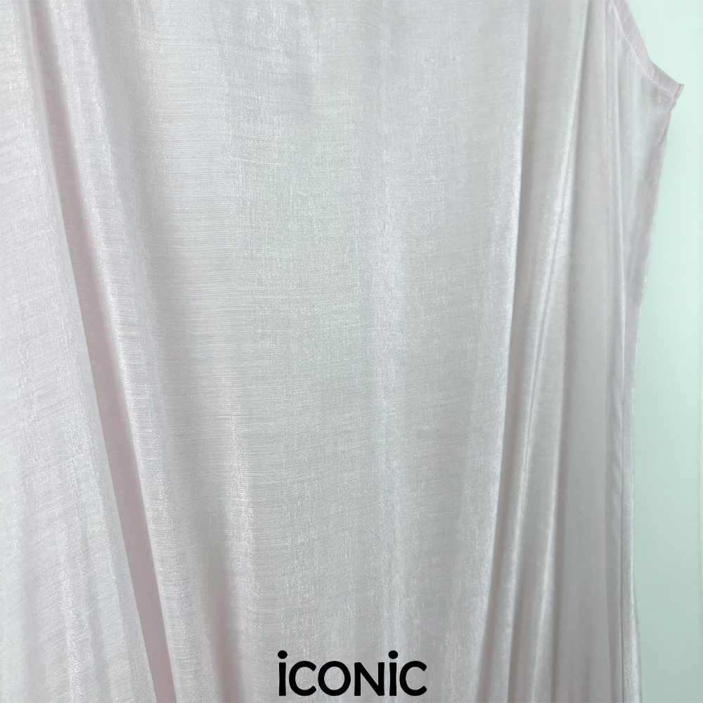 iCONiC SOFT PINK RUBY SILK DRESS #4092 ชุดเดรส ยาว38" สีชมพู ตัดต่อ ตก ...
