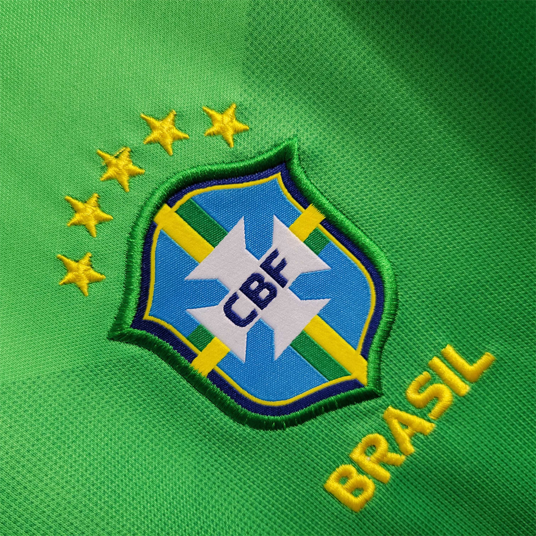 BRAZIL TRAINING GREEN 2324 KIT FULL SPONSOR FOOTBALL SHIRT SOCCER ...