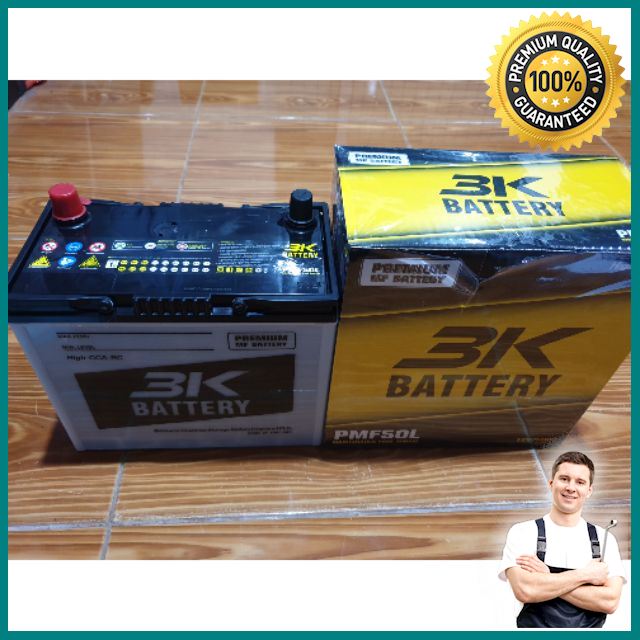 Car Battery แบตเตอรี่กึ่งแห้งพร้อมใช้ 3K 12V 50Ah [ของแท้ 100%] - Car ...