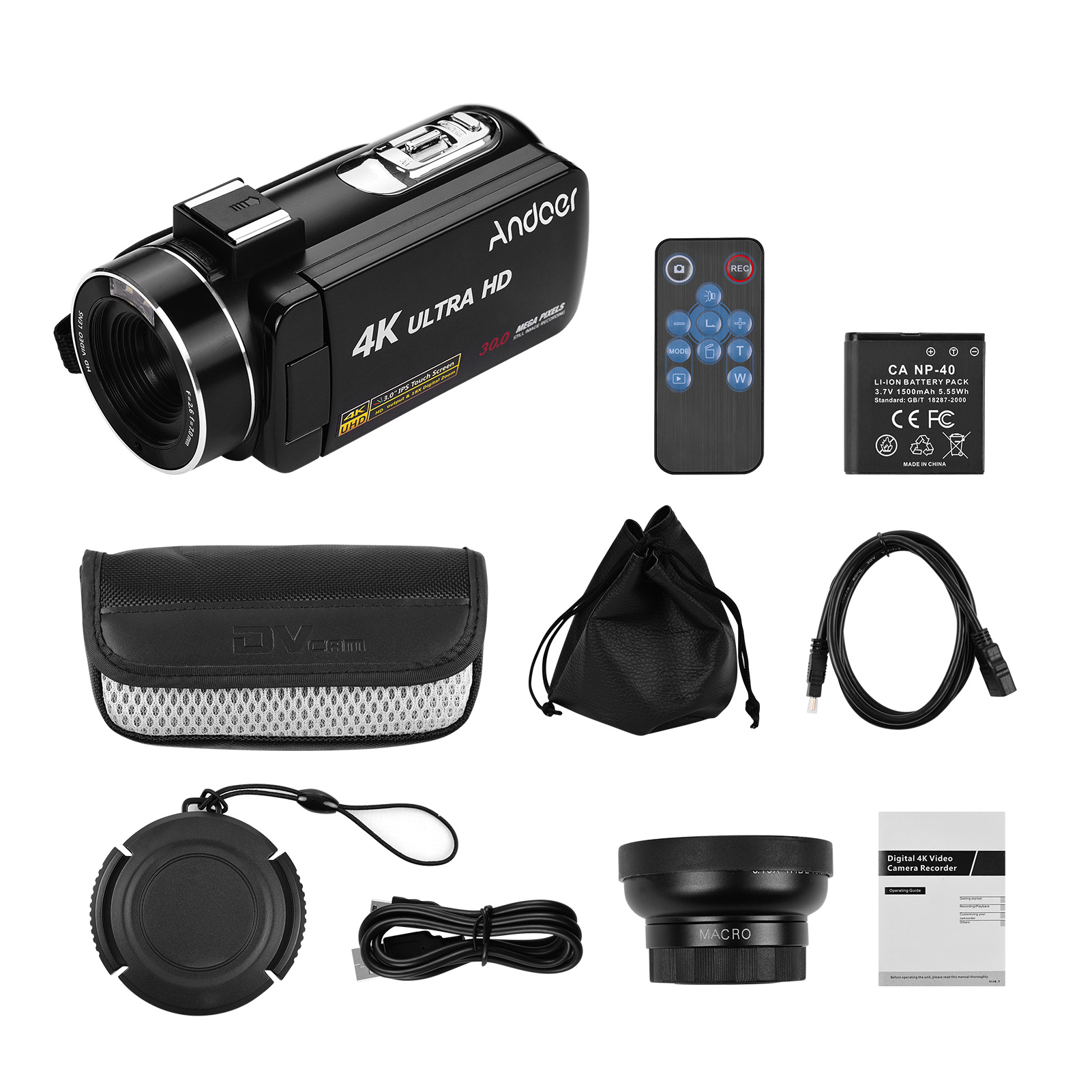 keykits- Andoer 4K Handheld DV Professional Digital Video Camera CMOS ...