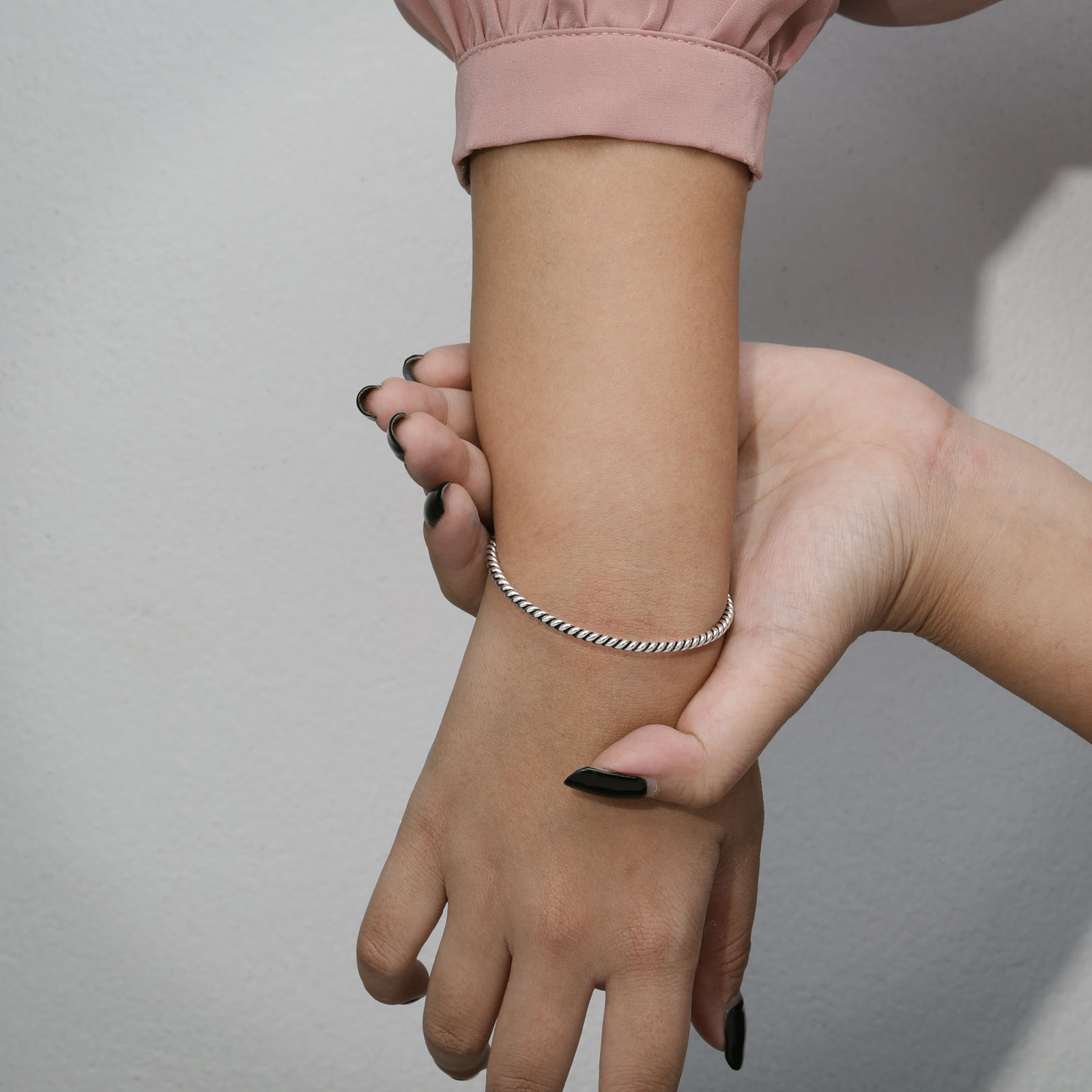 Louis Montini (Jewelry) Sterling Silver 925 Bracelet สร้อยข้อมือเงินแท้ 92.5 สร้อยข้อมือผู้หญิง ...