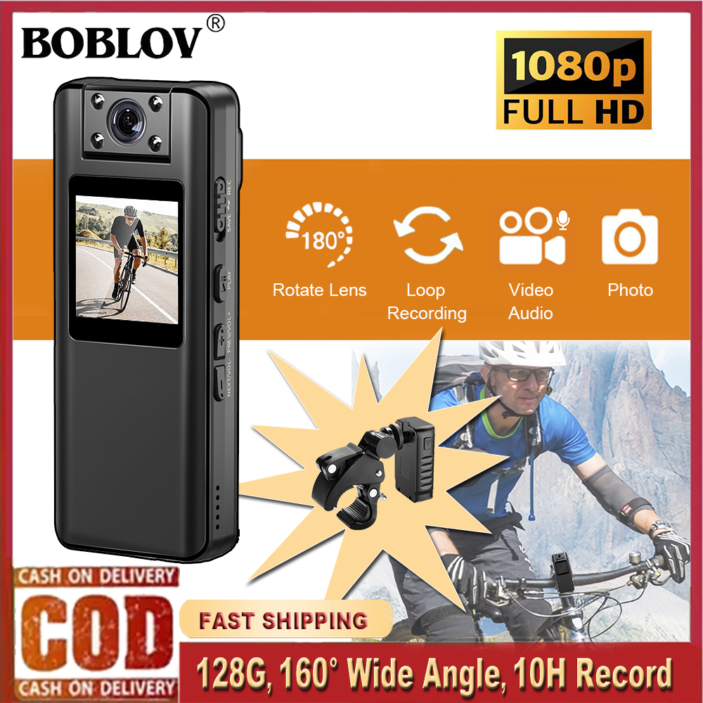Boblov A22กล้องวิดีโอขนาดเล็กที่มีเลนส์หมุนได้180องศา, 1080จุด vlogging ...