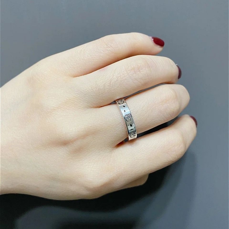 LR-วินเทจ S925 เงินสเตอร์ลิงความรู้สึกอาวุโสนักเรียนคู่แหวนมงคลแหวนจดหมายRing - amthong - ThaiPick