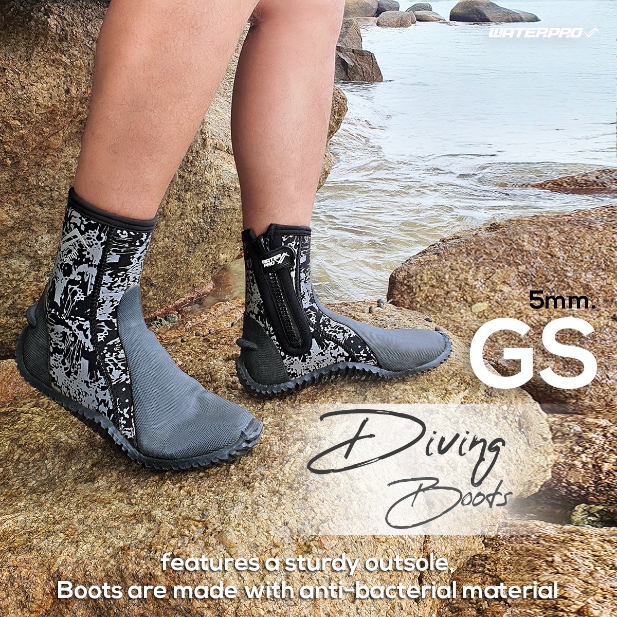 รองเท้าดำน้ำ - WATER PRO 5MM GS LONG DIVING BOOTS - WATERPRO - ThaiPick