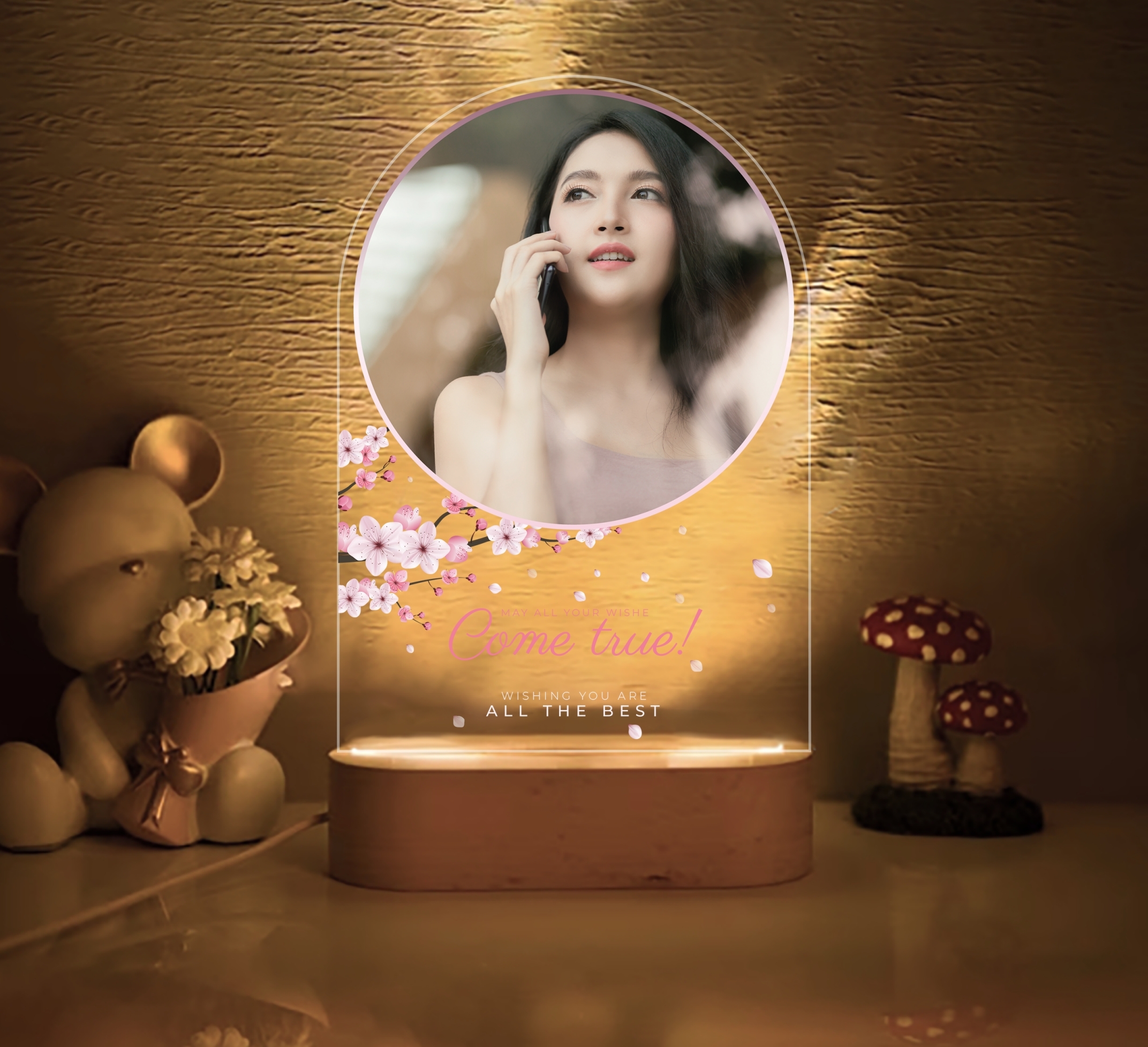 Happylife blossom 2024 Custom Acrylic Music Night Light Plaque ...