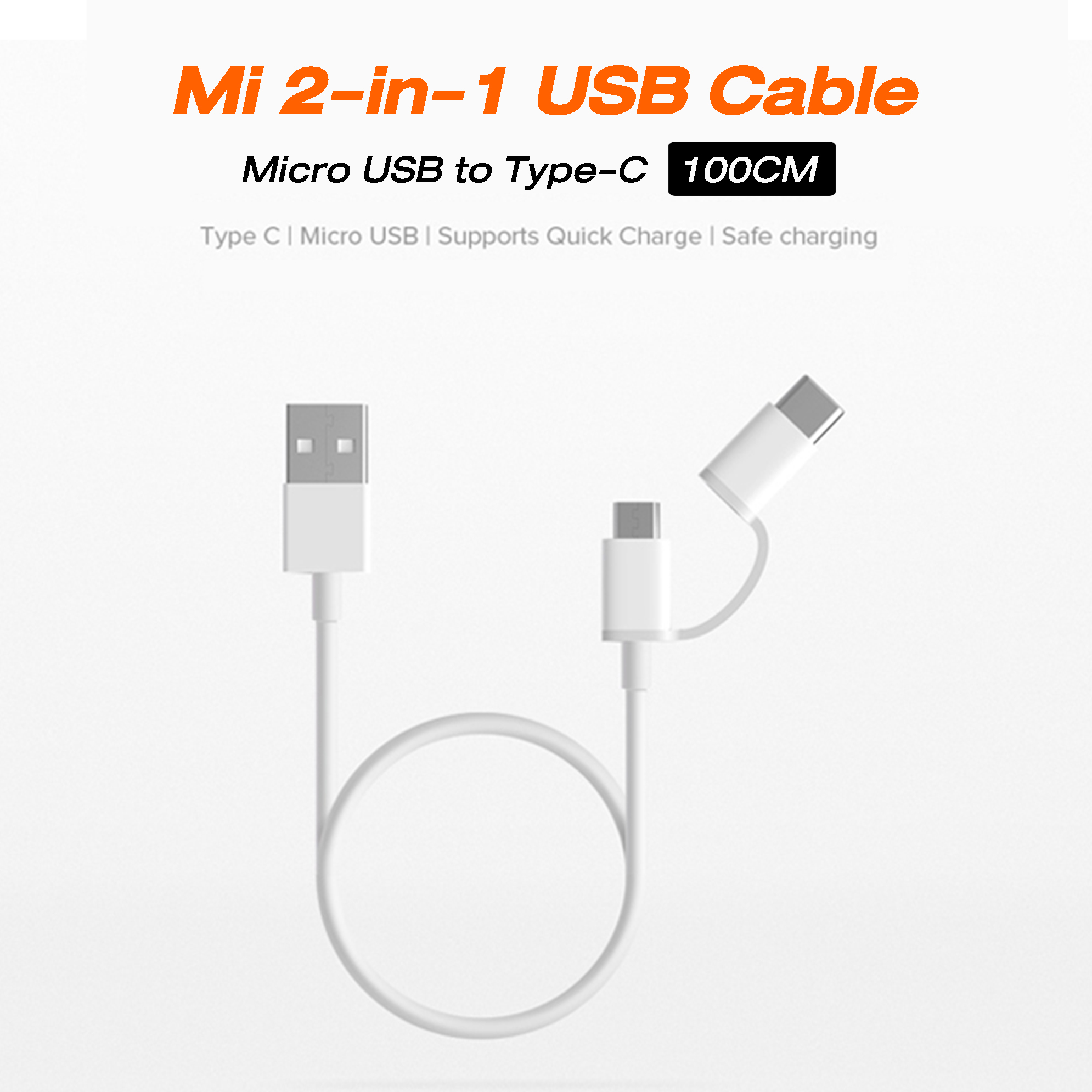 Xiaomi Mi 2-in-1 USB Cable Micro USB to Type C สายชาร์จ 2 หัวในเส้น ...