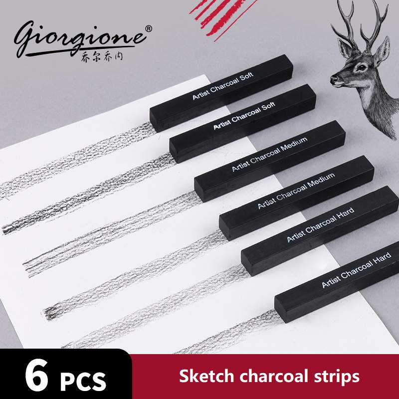 Rex TT Giorgione square sketch charcoal drawing stick 6pcs/set Charcoal ...