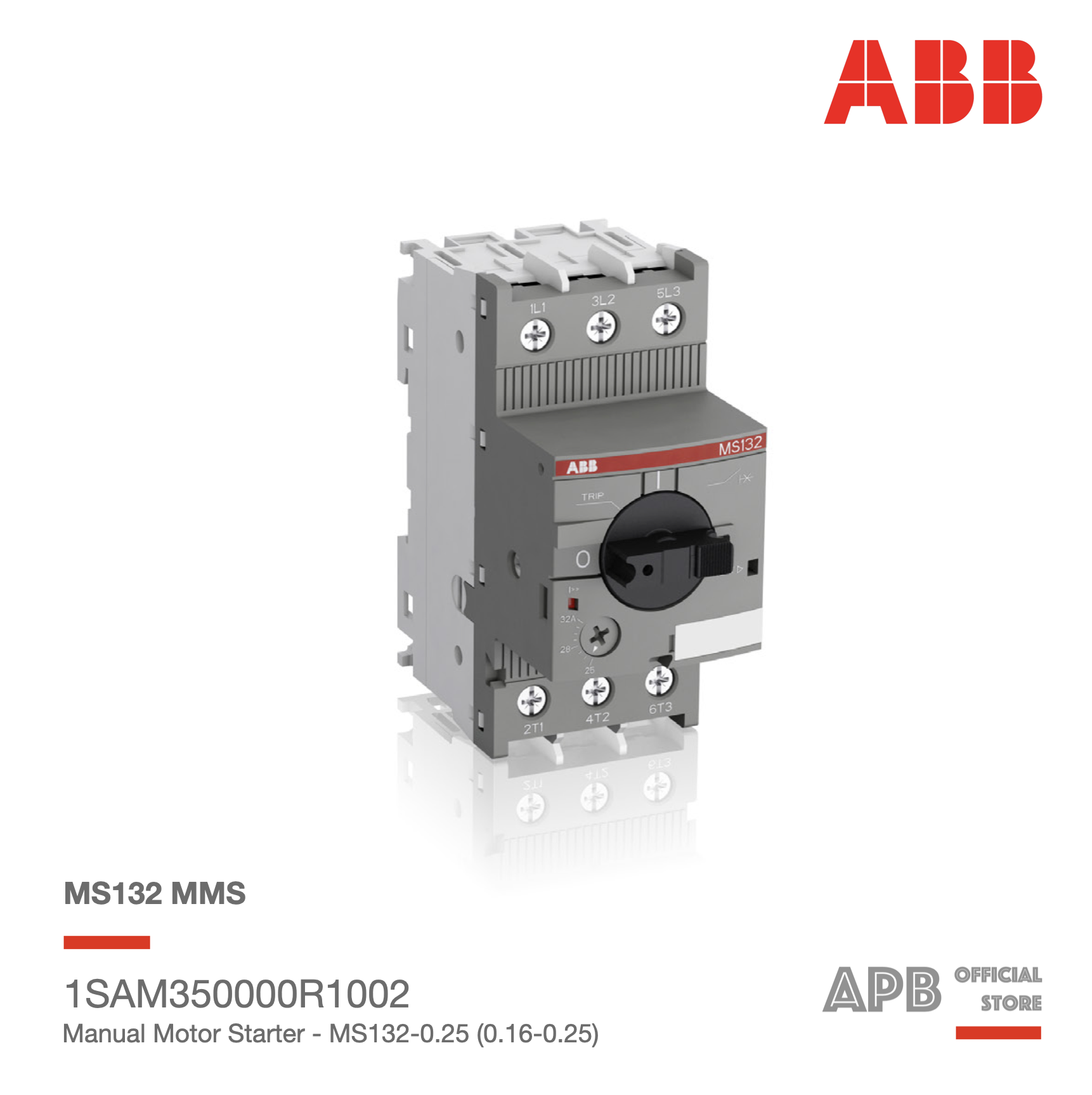 ABB สตาร์ทมอเตอร์ MS132-0.25 (0.16-0.25) Manual Motor Starter | Lazada.co.th