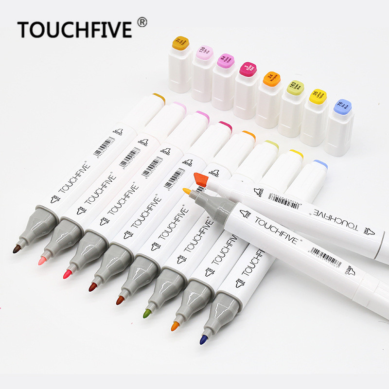 36 Colors Skin Tone Dual Tip Twin Marker Pen Set Dual Head Oily Pens ...