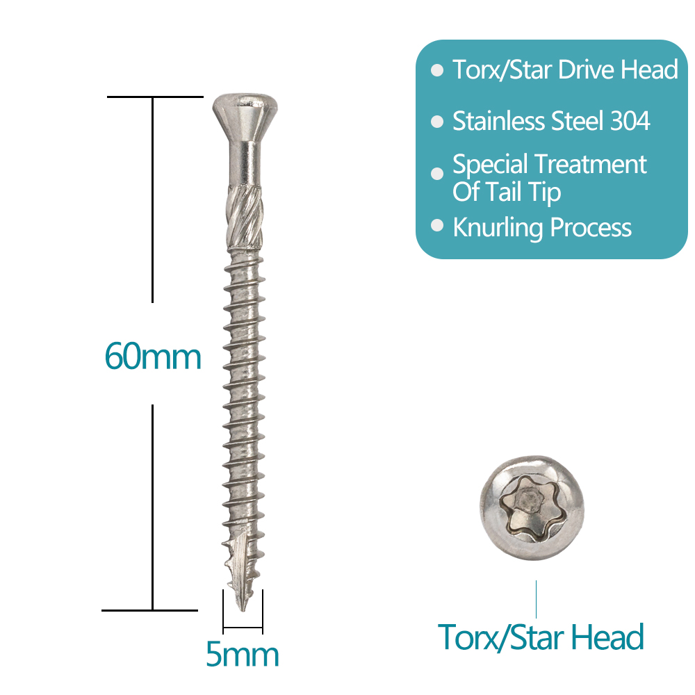 Torx Slot Knurled Type 17 Stainless Steel Wood Screws สกรูเกลียวปล่อย ...