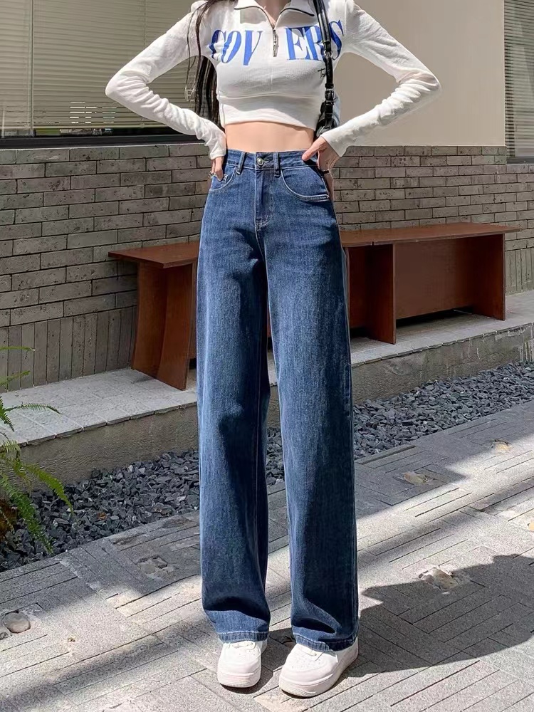 CYGYกางเกงยีนส์ สไตล์เกาหลี ทรงขากระบอกขาไม่บาน สียีนส์อ่อนยีนส์เข้ม ...