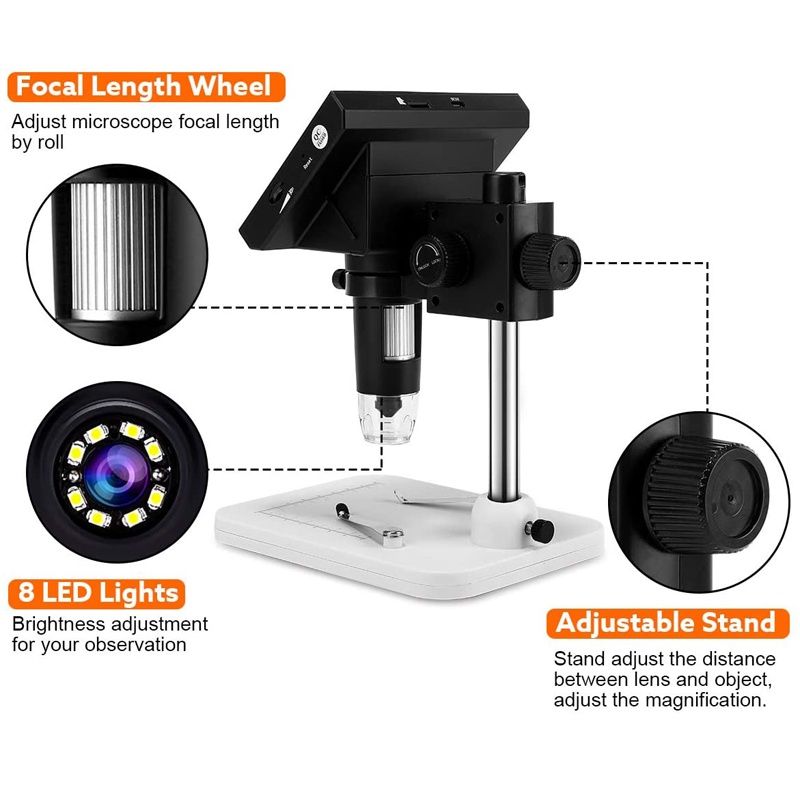พลาดไม่ได้ 1000X 720P 4.3 inch Microscope LCD Display Portable Digital ...