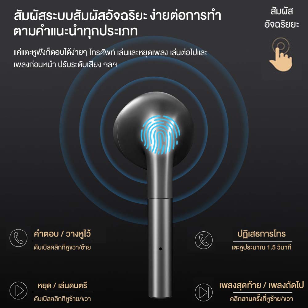 หูฟังบลูทูธไร้สายTWSรุ่น Fineblue F-22 Pro,หูฟังเอียร์บัดทรงสปอร์ตกัน ...