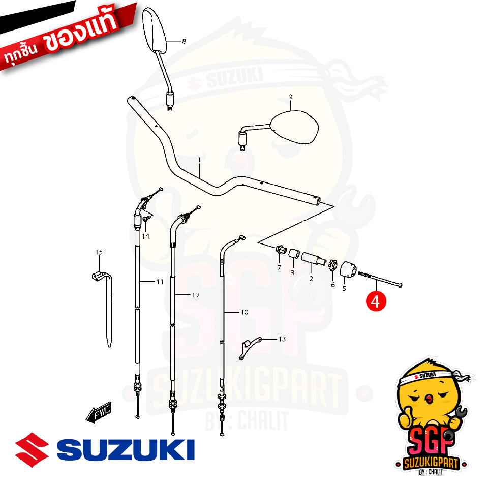 ตุ้มถ่วงแฮนด์ BALANCER, HANDLEBAR แท้ Suzuki GSX-R150 / GSX-S150 ...