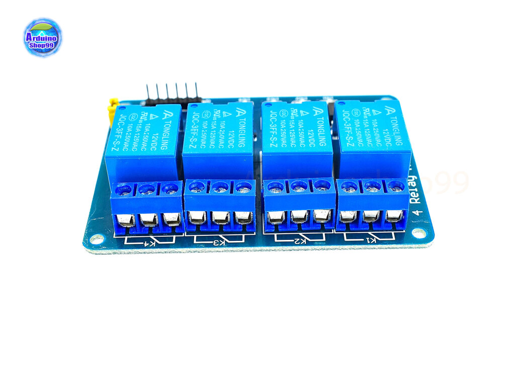 4-channel 12V relay module with optocoupler isolation low-level trigger ...