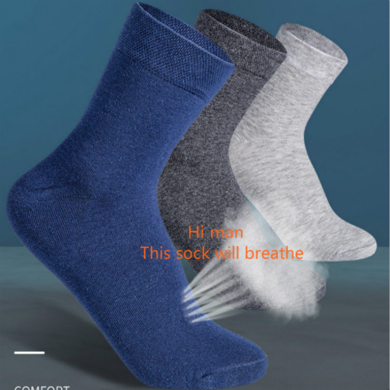 5 Pairs High Quality Business Cotton Men Socks Solid Color Casual ...