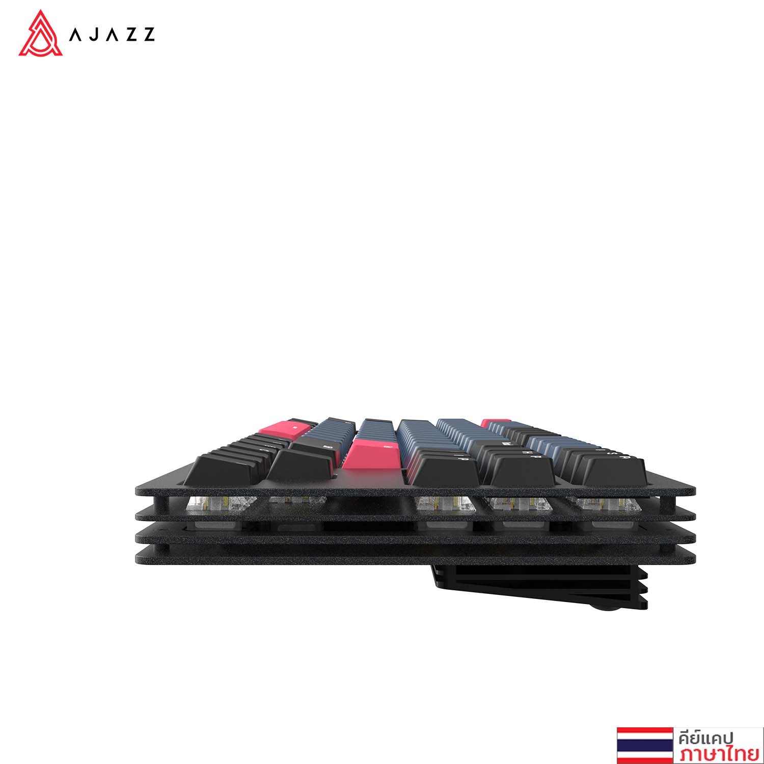 คีย์บอร์ดเกมมิ่ง Ajazz AKC087 87Key TKL Steel-Stacked Body Frame Yellow Switch Mechanical ...