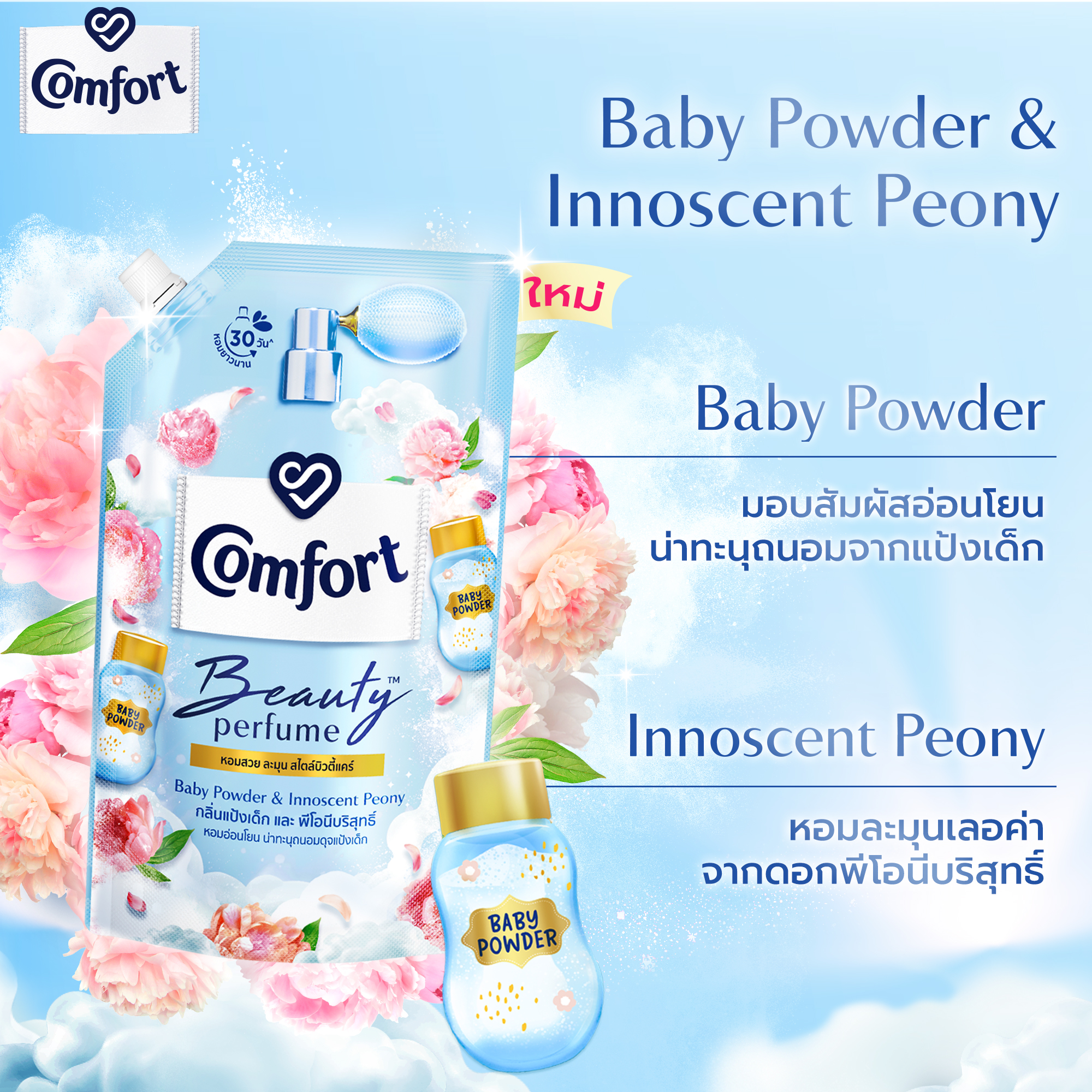 คอมฟอร์ท บิวตี้ เพอร์ฟูม 490 มล. x3 Comfort Beauty Perfume 490ml x3 - Unilever Home - ThaiPick