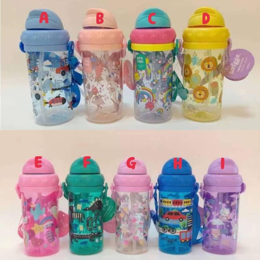 กระติกน้ำ กระบอกน้ำ กระติกน้ำเด็ก Smiggle แบบหลอด มีสายสะพาย ความจุ 430 ml - D-superbest - ThaiPick
