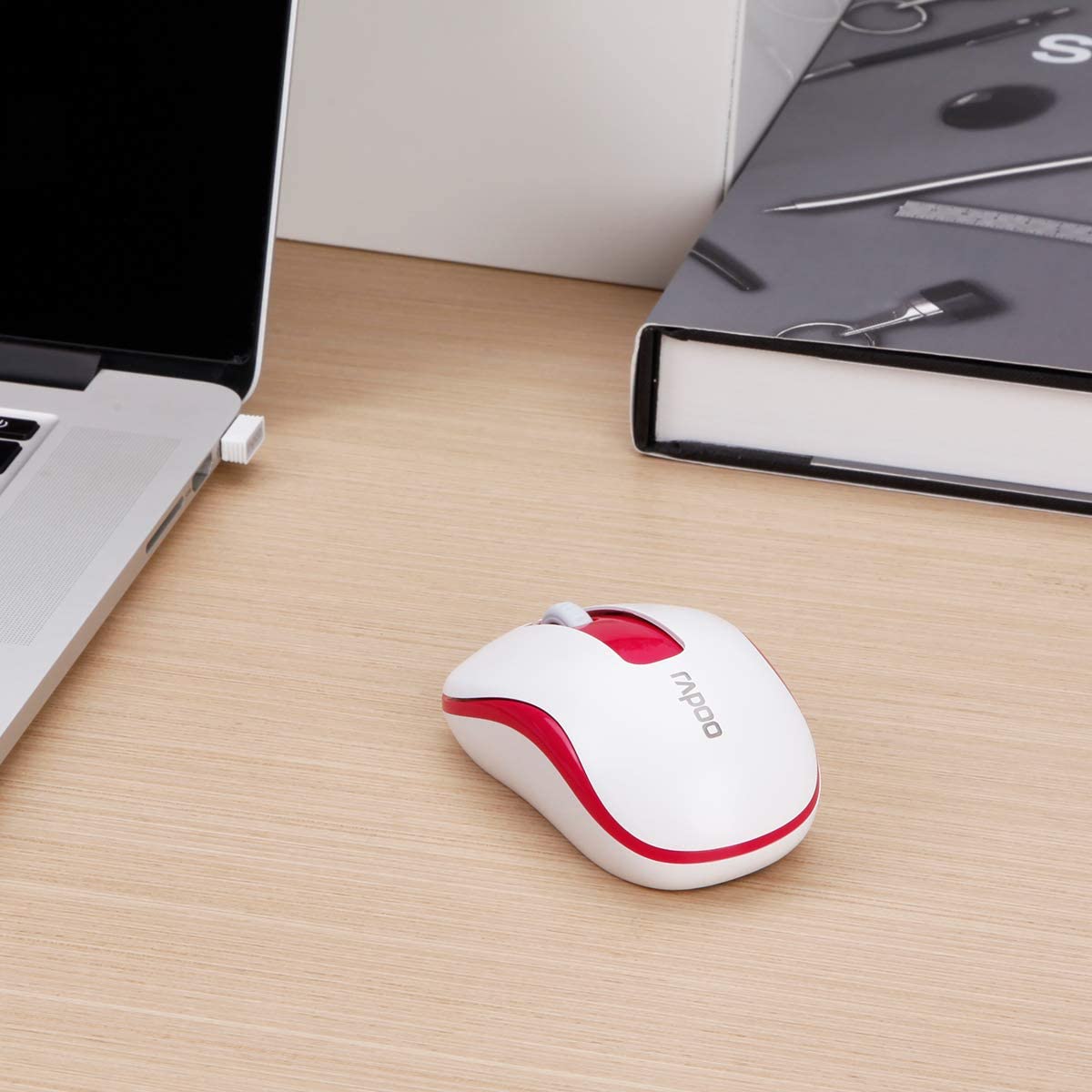 Rapoo M10 Plus 2.4GHz Wireless Optical Mouse (Red) เมาส์ไร้สาย สีแดง ...