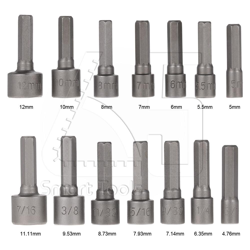 65SmartTools ชุดลูกบล็อคสวมเร็วแกนหกเหลี่ยม สำหรับขันสกรูใช้กับสว่านไฟฟ้า ขนาด 5-12 มม. ...