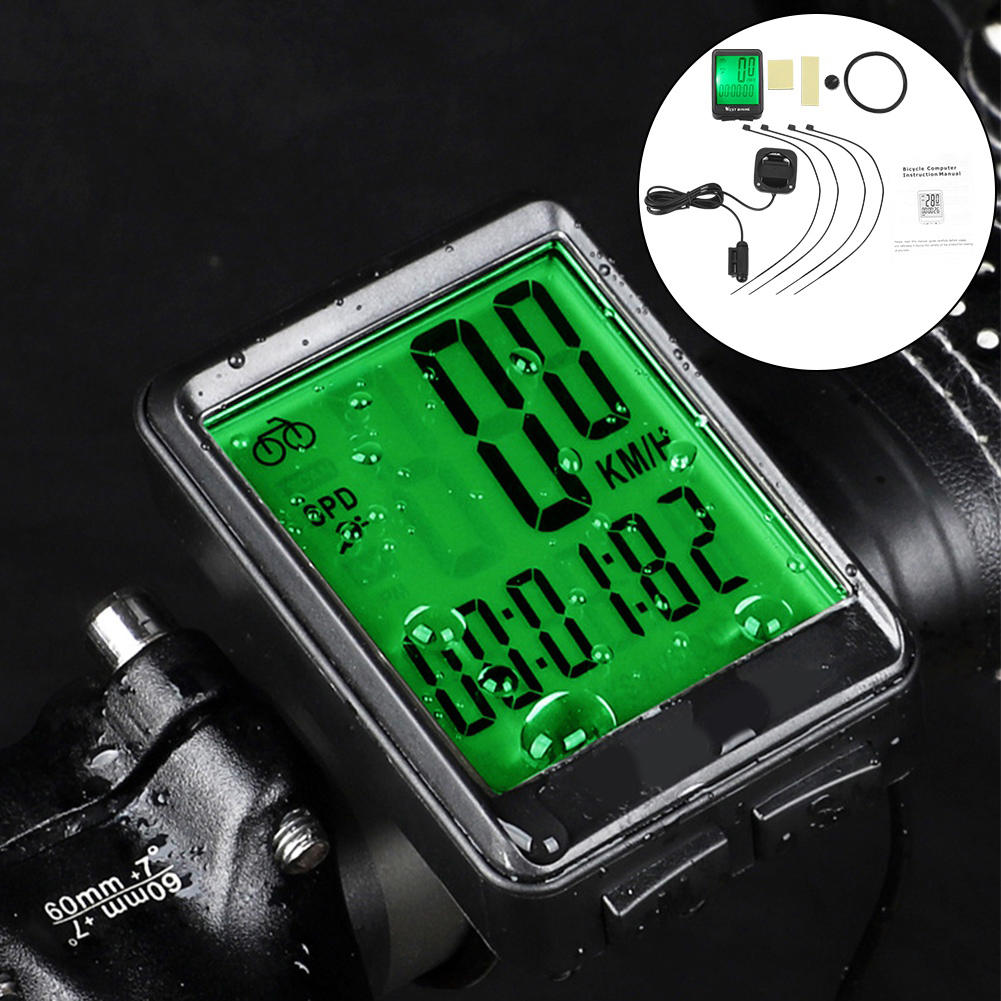 Keenso Bicycle Speedometer, Waterproof Wired Luminous Speedometer ...