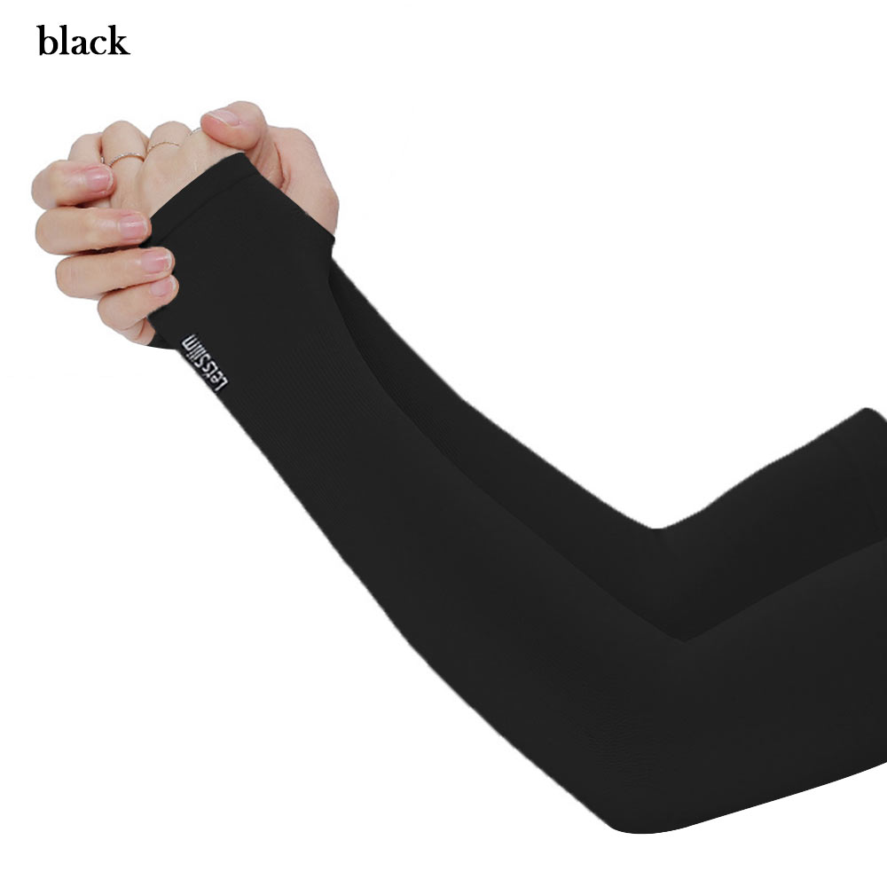 1Pair Arm Sleeves Sun UV Protection Hand Cover Stretchy Sports Sleeve ...