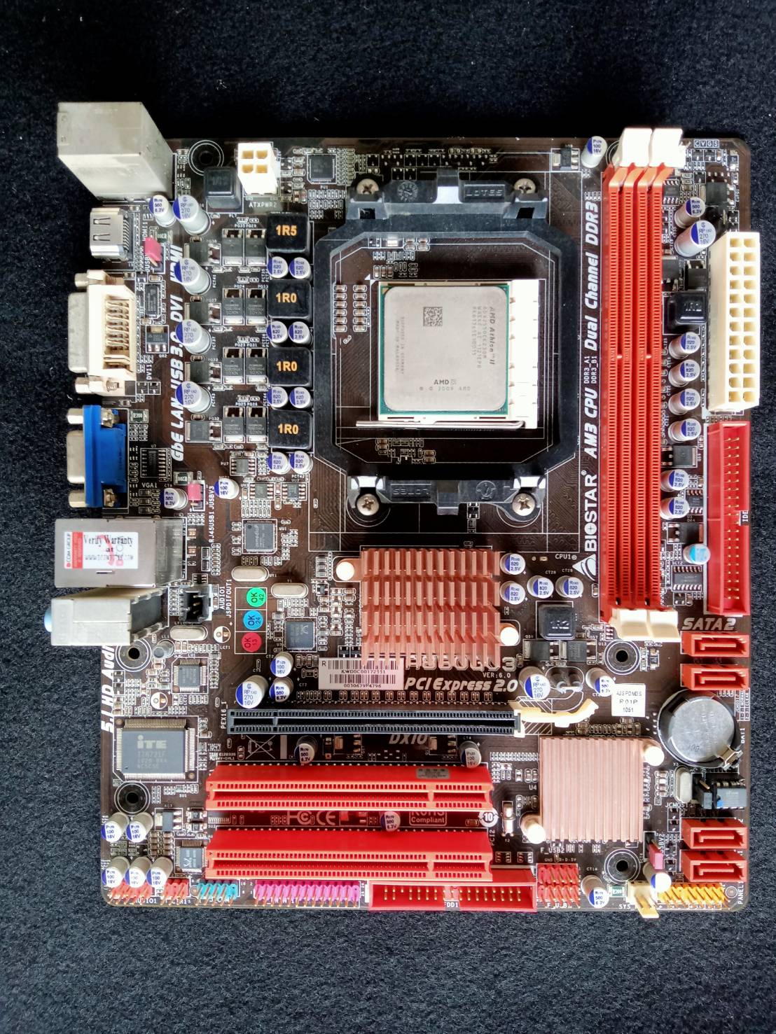 Mainboard Socket AM3 Biostar A880GU3 AMD Athlon II X2 255 Fan - THANA_P ...