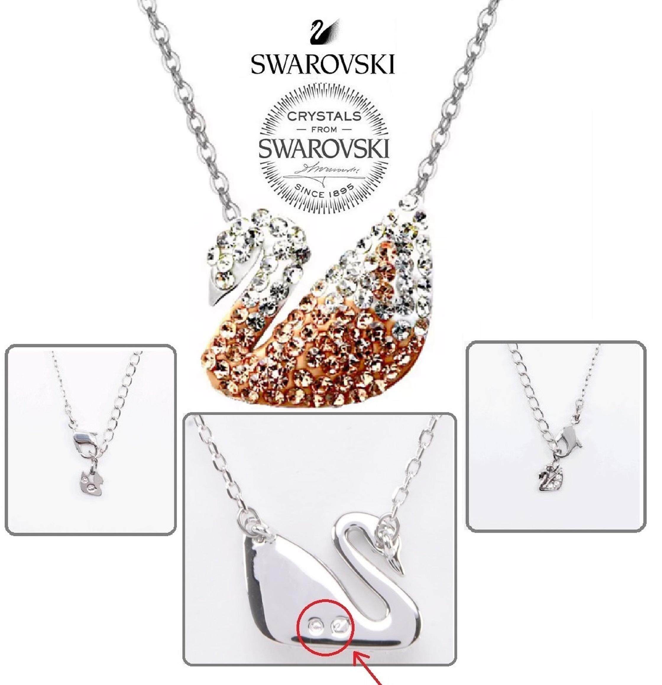 SWAROVSKI S925 เงินด้วยทองคำจี้สร้อยคอหงส์ | Swarovskiแท้|Sarovski|Swaroski|สร้อย swarovski ของ ...