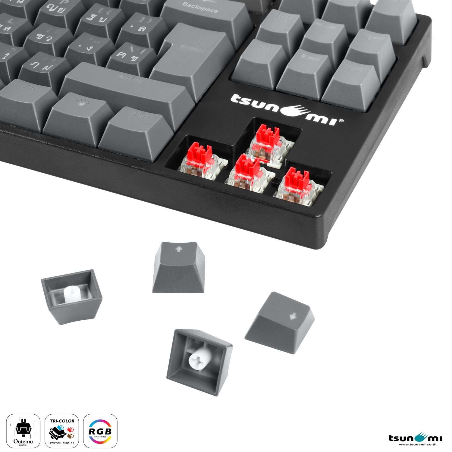 Tsunami Outemu MK-04 Youth Palette 87Keys TKL Mechanical Gaming ...