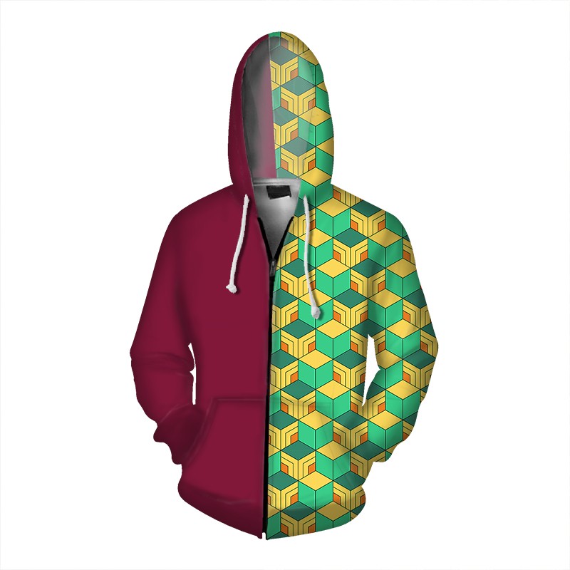 Demon Slayer Tomioka Giyuu Cosplay 3D Printed Hoodie Jacket Agatsuma ...
