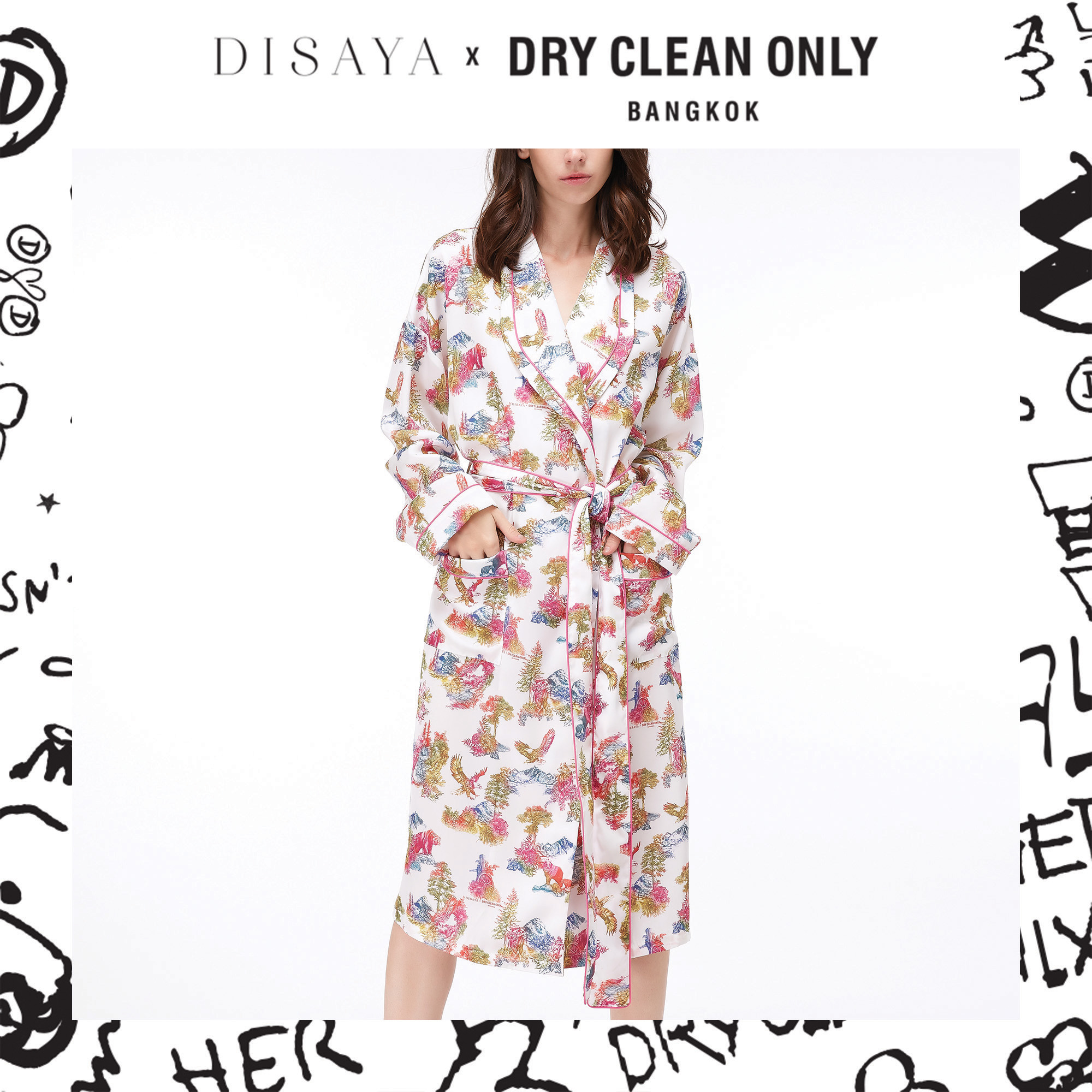 [DISAYA] - DISAYA x DCO Printed Robe เสื้อคลุมลายปริ้นท์ Toile De Jouy ...