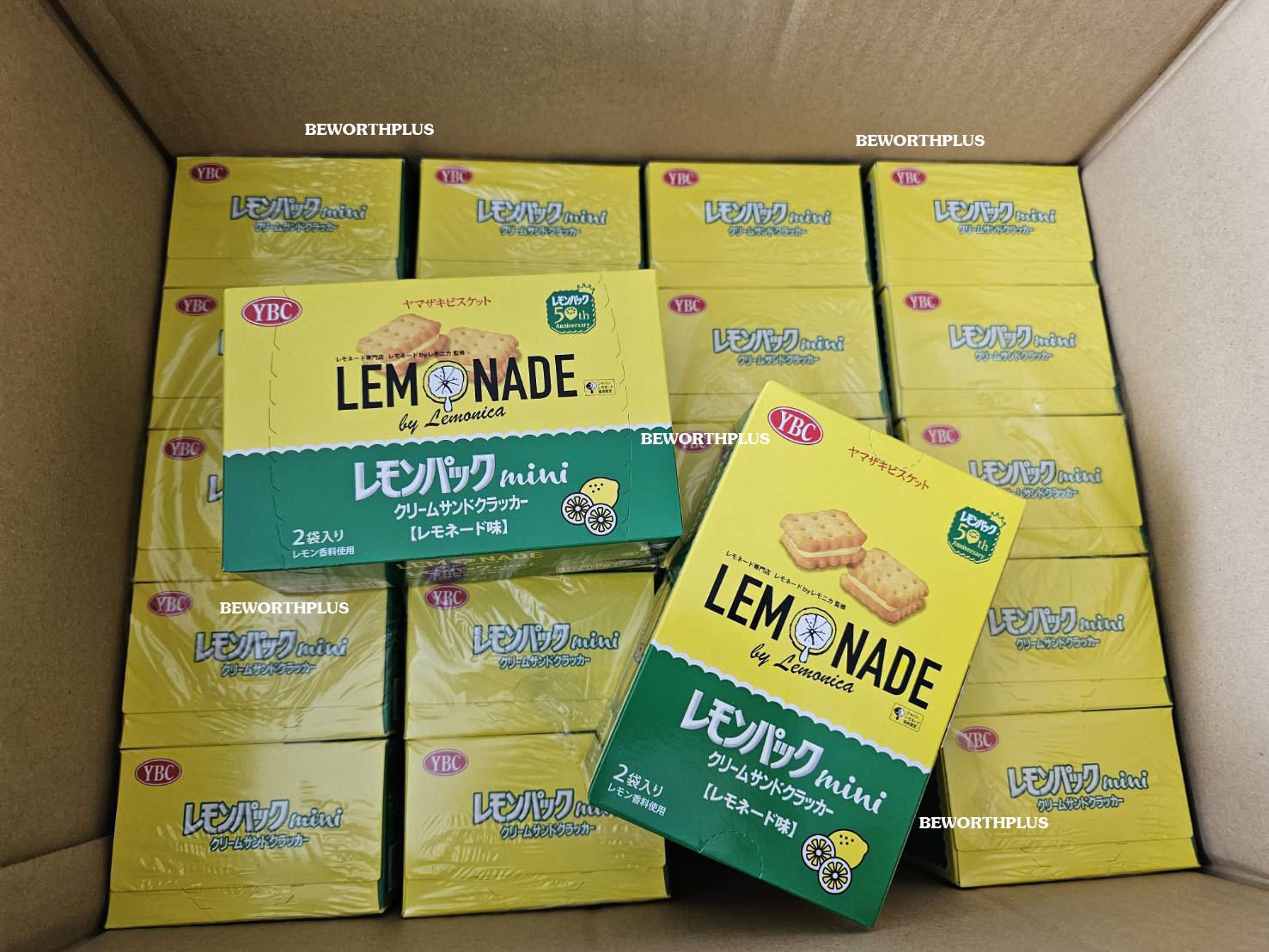 Yamazaki Biscuits(YBC)Lemon Pack Mini Cream Sand Cracker Lemonade Flavorยามาซากิ บิสกิต เลมอนแพ ...