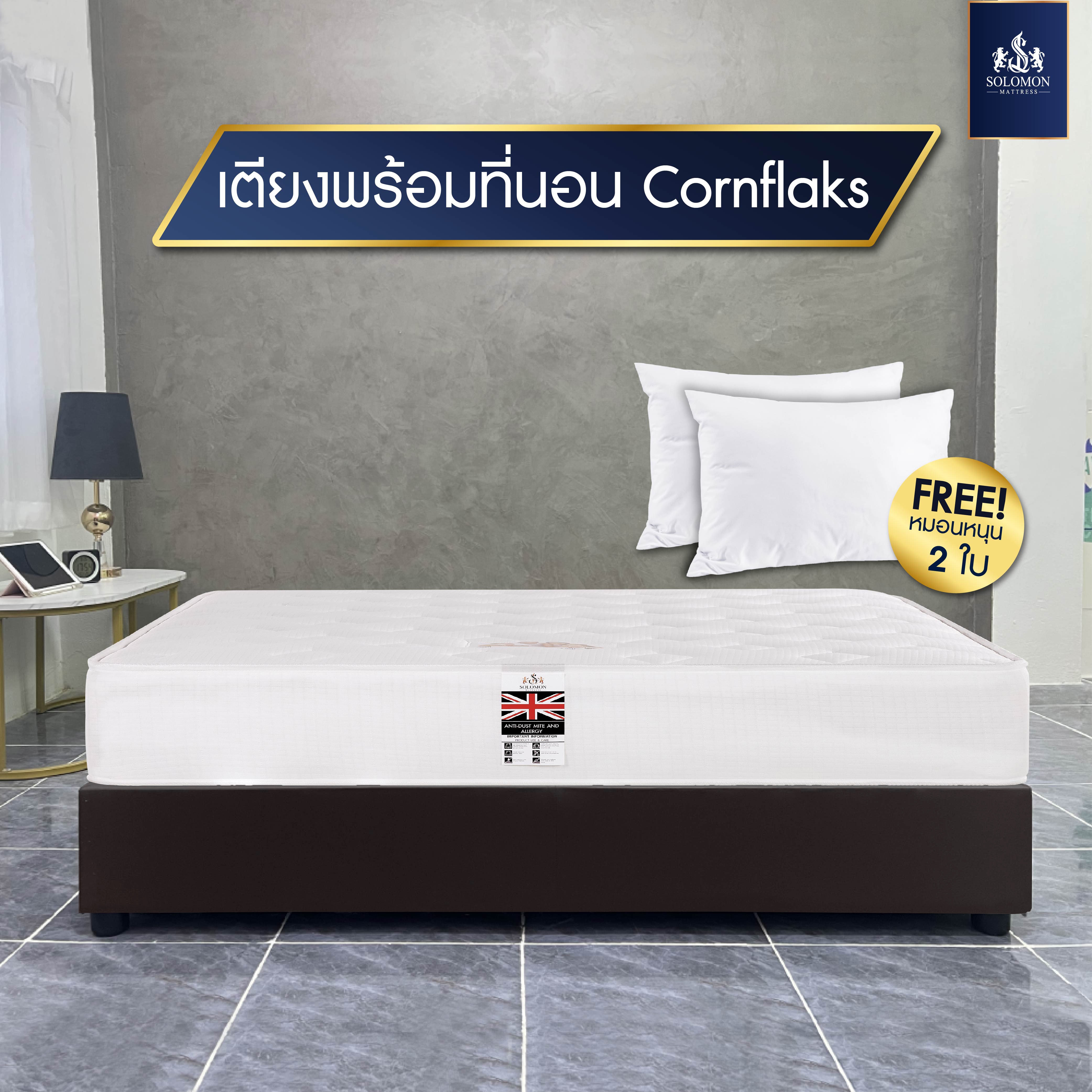 SOLOMON เตียงพร้อมที่นอนCornflaks ที่นอนสปริงเกรดโรงแรม พร้อม ฐานเตียง แถมหมอนหนุน 2 ใบ | Lazada ...