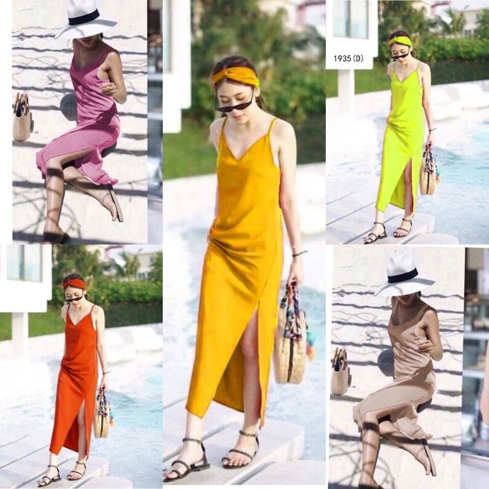 Aya_shop เสื้อผ้าผู้หญิง ชุดไปเที่ยว สีชมพู ส้ม เหลือง เขียว ครีม พร้อม ...