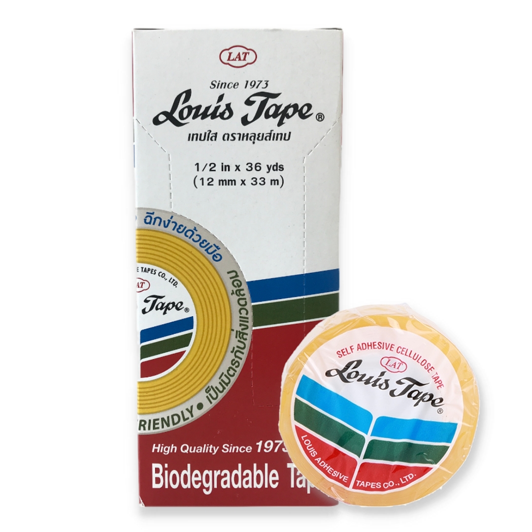 Louis Tape สก็อตเทปใส หลุยส์ แกน 1 นิ้ว ขนาด 1/2 นิ้ว x 36 หลา (กล่องละ 1 โหล) | Lazada.co.th