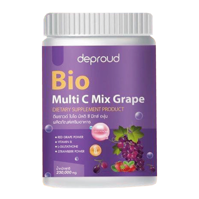(1 กระปุก) Deproud Bio Multi C Mix ดีพราวด์ ไบโอ มัลติ ซี มิกซ์ ดีพราว วิตามินซีสด (ส้ม/พีช ...