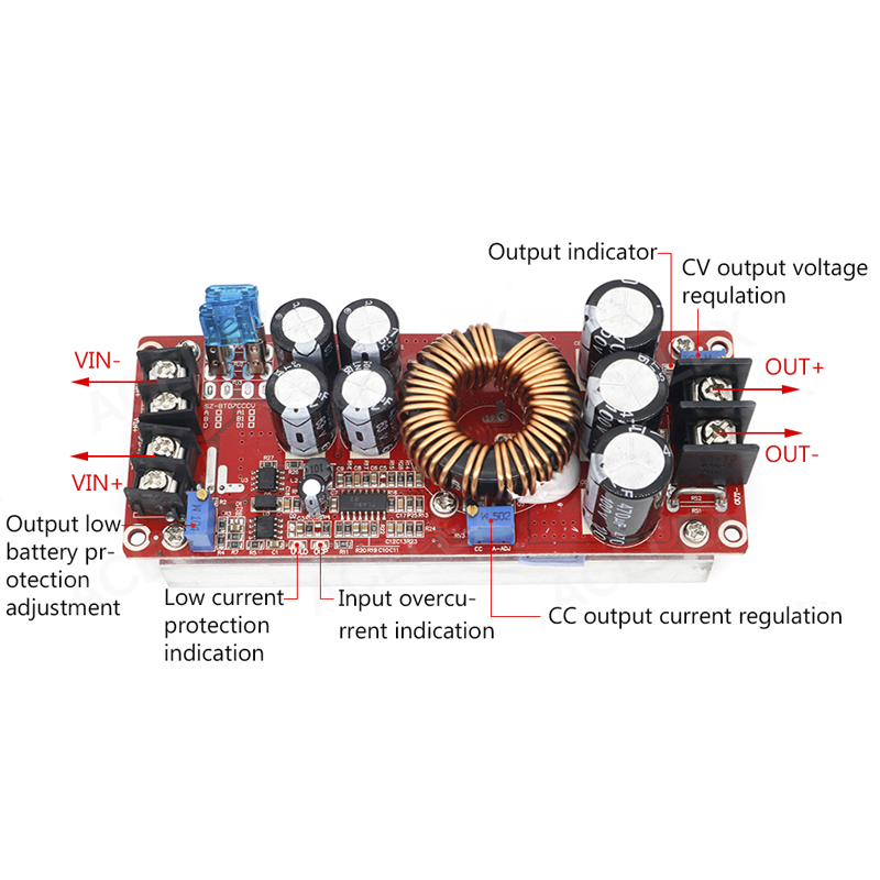 DIY Myself DC-DC Converter 20A 1200W Step up Buck Boost Module 8-60V to ...