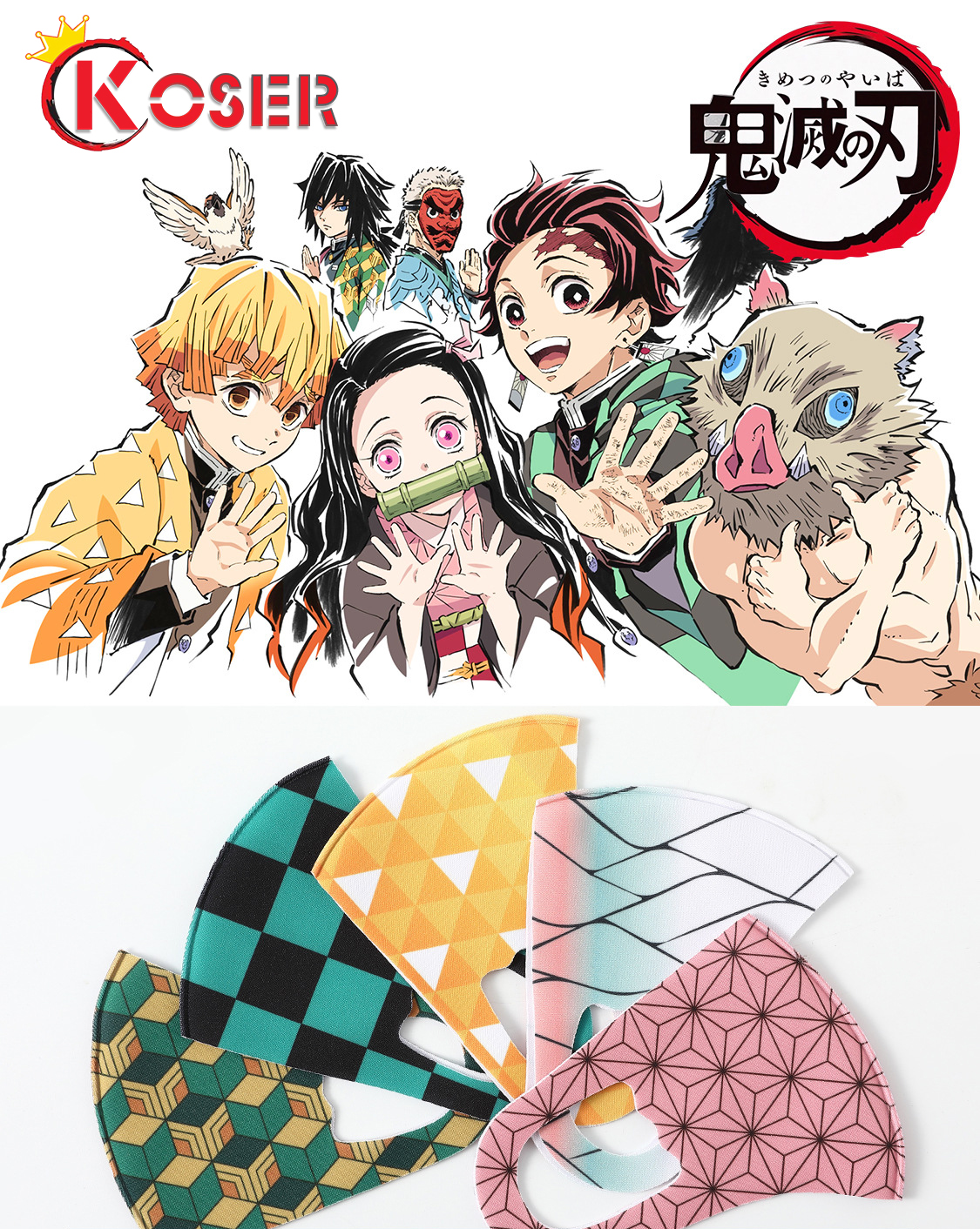 LXYH- COSER KING 1pcs หน้ากากอนามัย Demon Slayer Kimetsu No Yaiba ...