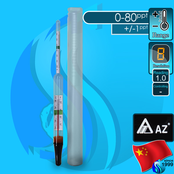 🐟 AZ Floating Glass Hydrometer Salinity tester thermometer วัดความเค็ม ...