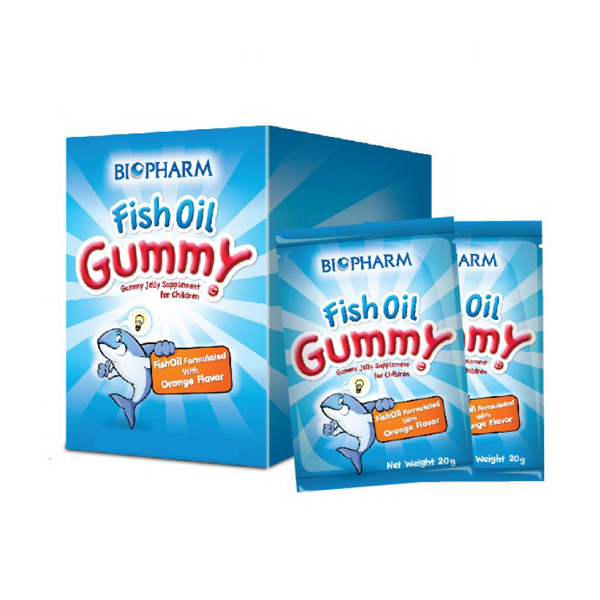 Biopharm Gummy Fish Oil ผลิตภัณฑ์เสริมอาหารรูปแบบขนมวุ้นเจลาติน 8 เม็ด ...